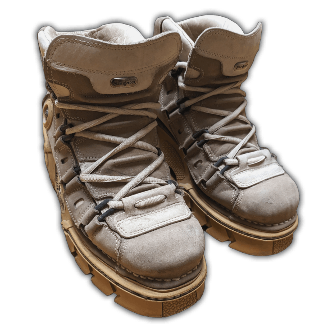 New Rock Tan / Beige / Cream RARE Vintage Archive New Rocks | Grailed