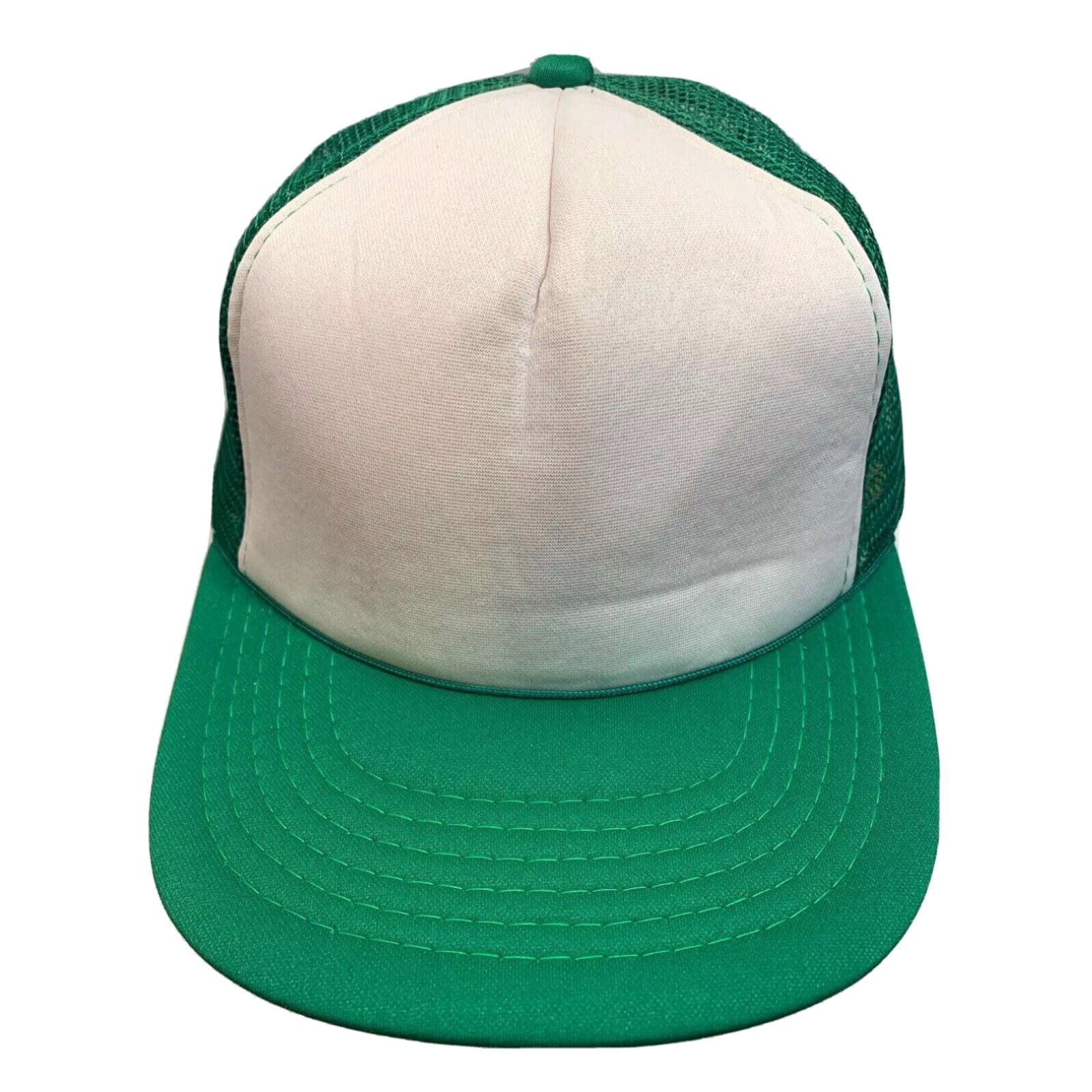 Vintage YUPOONG Blank Green White Trucker Thin Rope Snapback Adult Cap ...