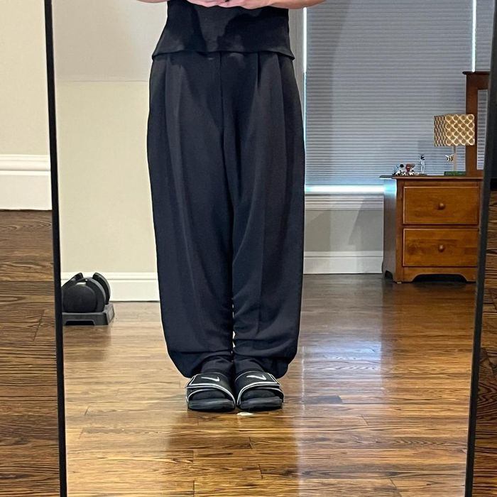 Vintage vintage 2000s baggy wide leg black briggs workwear pants | Grailed