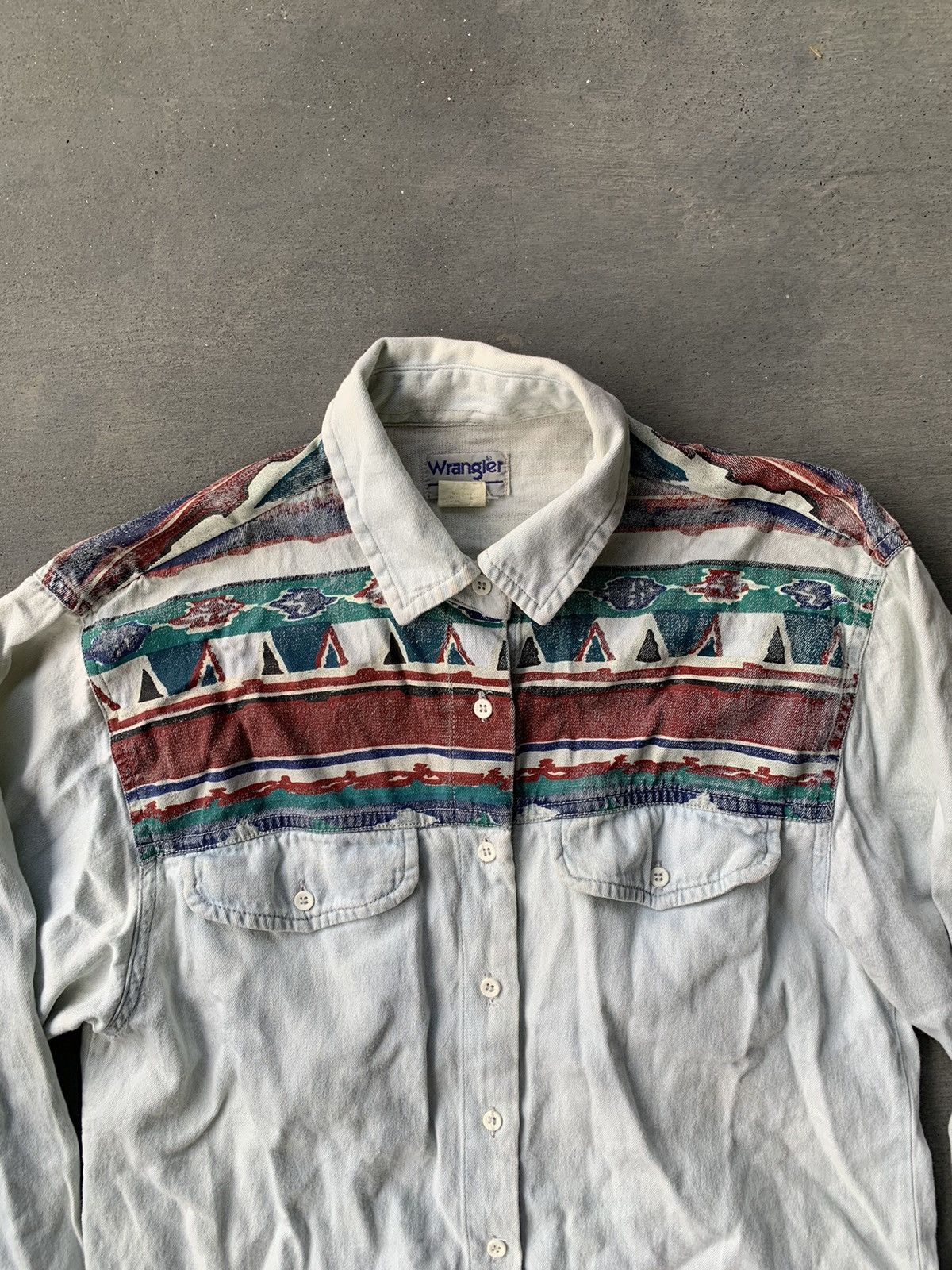 Vintage Vintage 80s Wrangler Aztec Button Up | Grailed