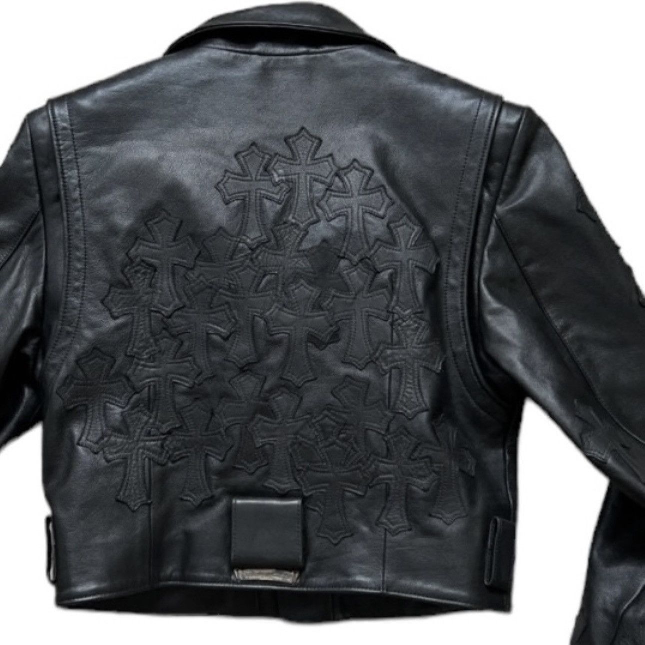 Chrome Hearts × Vintage Chrome Hearts Leather Cemetery Black Jacket ...