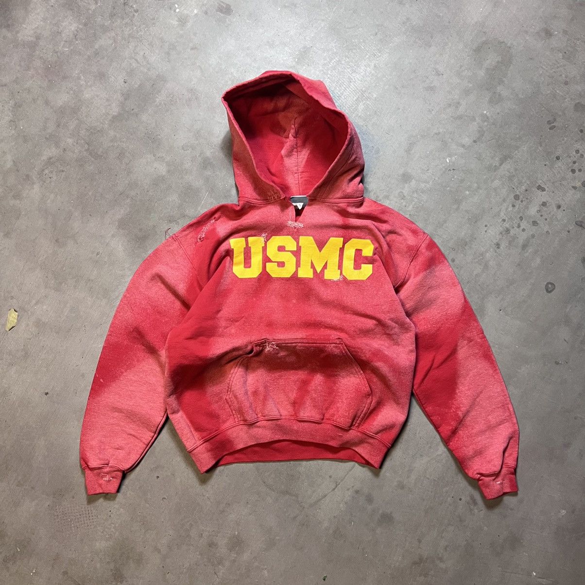 Vintage Vintage Faded Repaired USMC Hoodie | Grailed