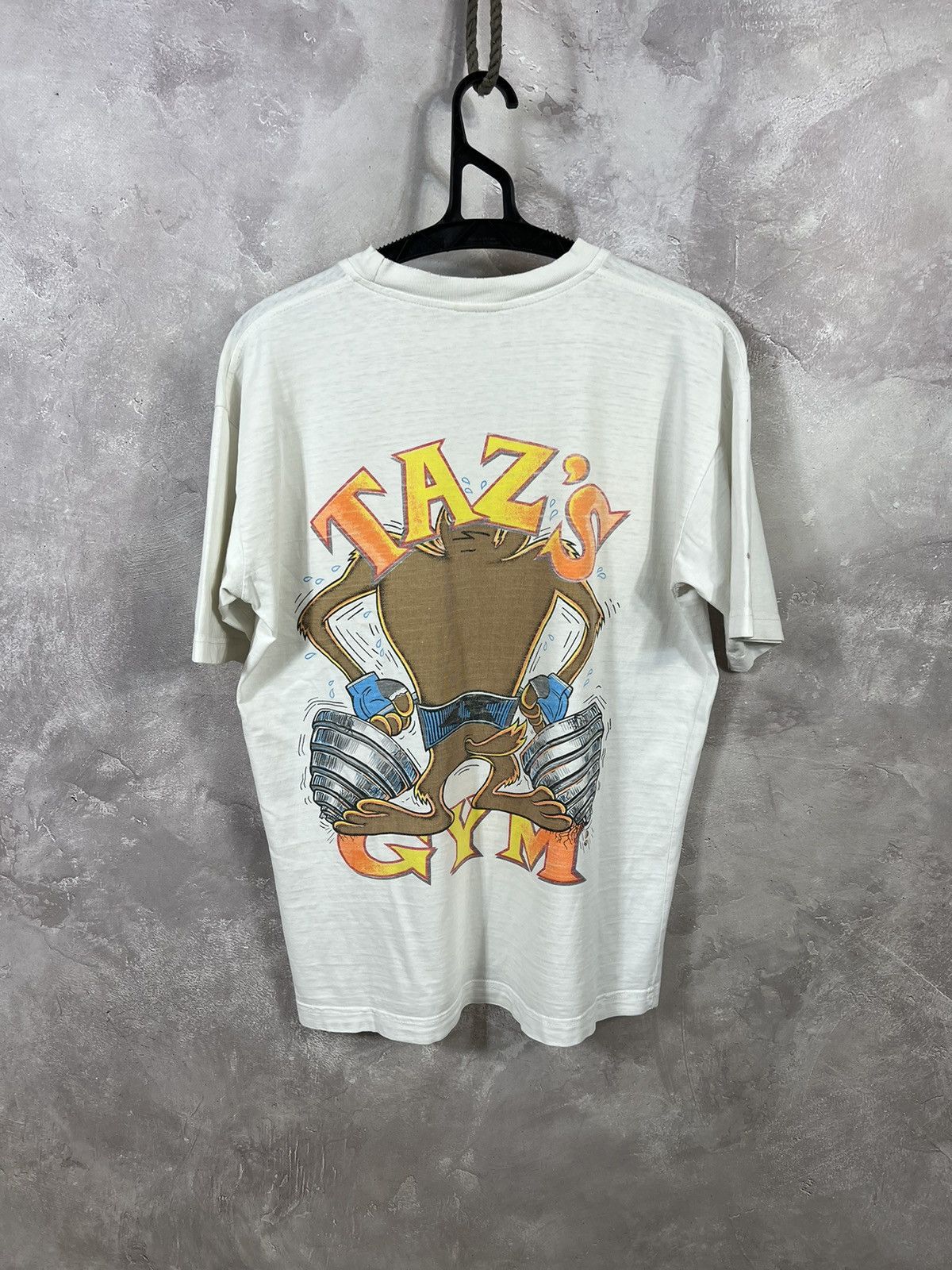 Vintage Vintage Taz's Gym No Pencil Neck Distressed tee | Grailed