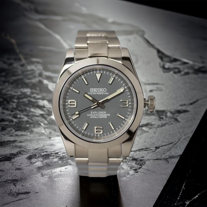 Seiko Seiko Mod Explorer 1 Watch 36mm Grey Dial Oyster Bracelet | Grailed