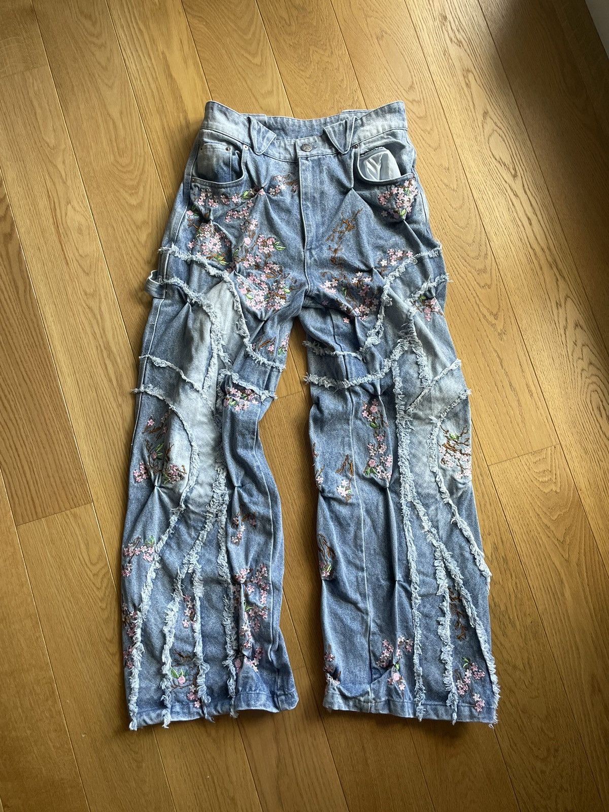 Bad Son BADSON CHERRY BLOSSOM OVERGROWTH DENIM PANTS | Grailed