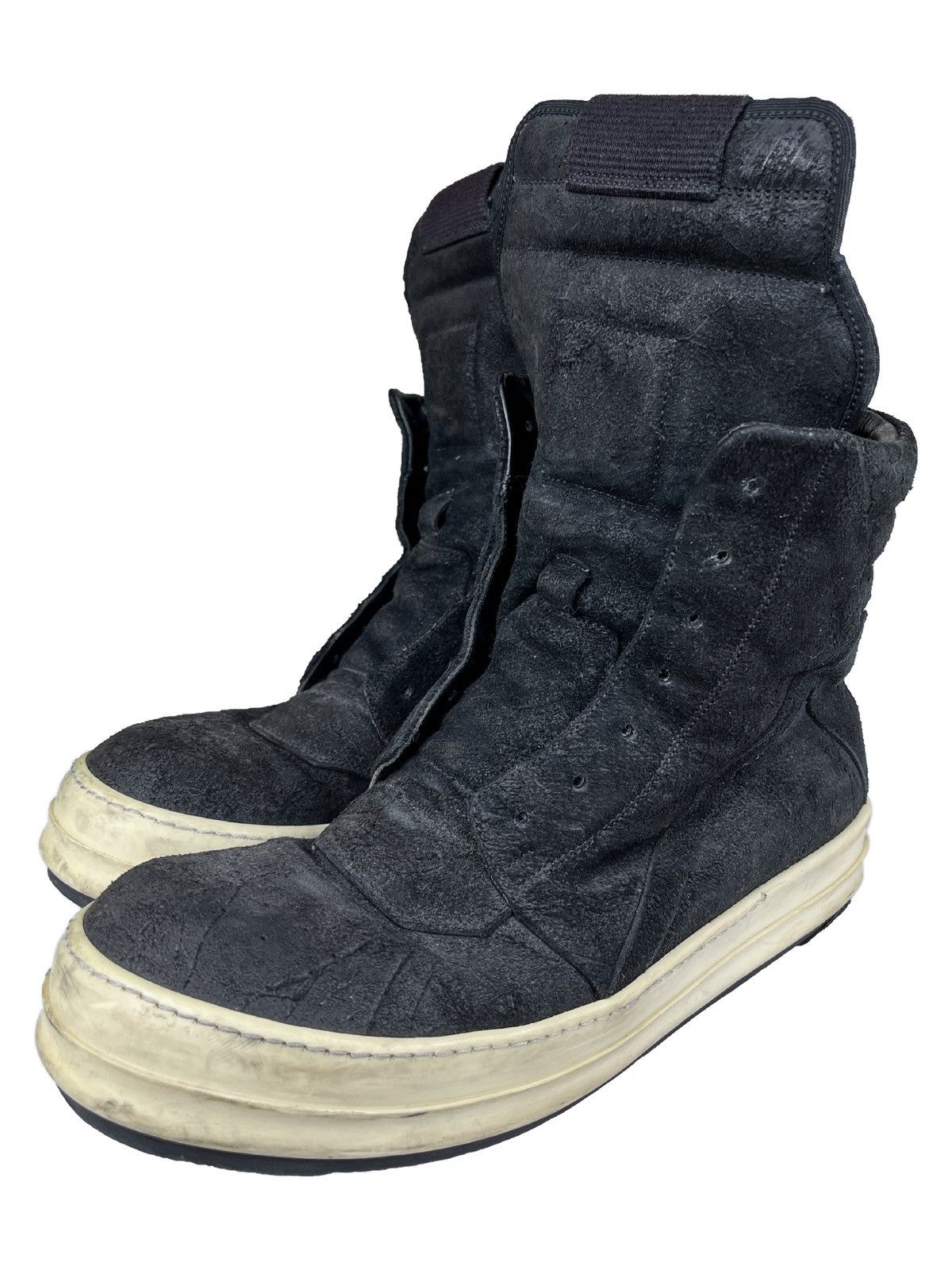 Rick Owens Rick Owens Black Blistered Leather Geobaskets | Grailed