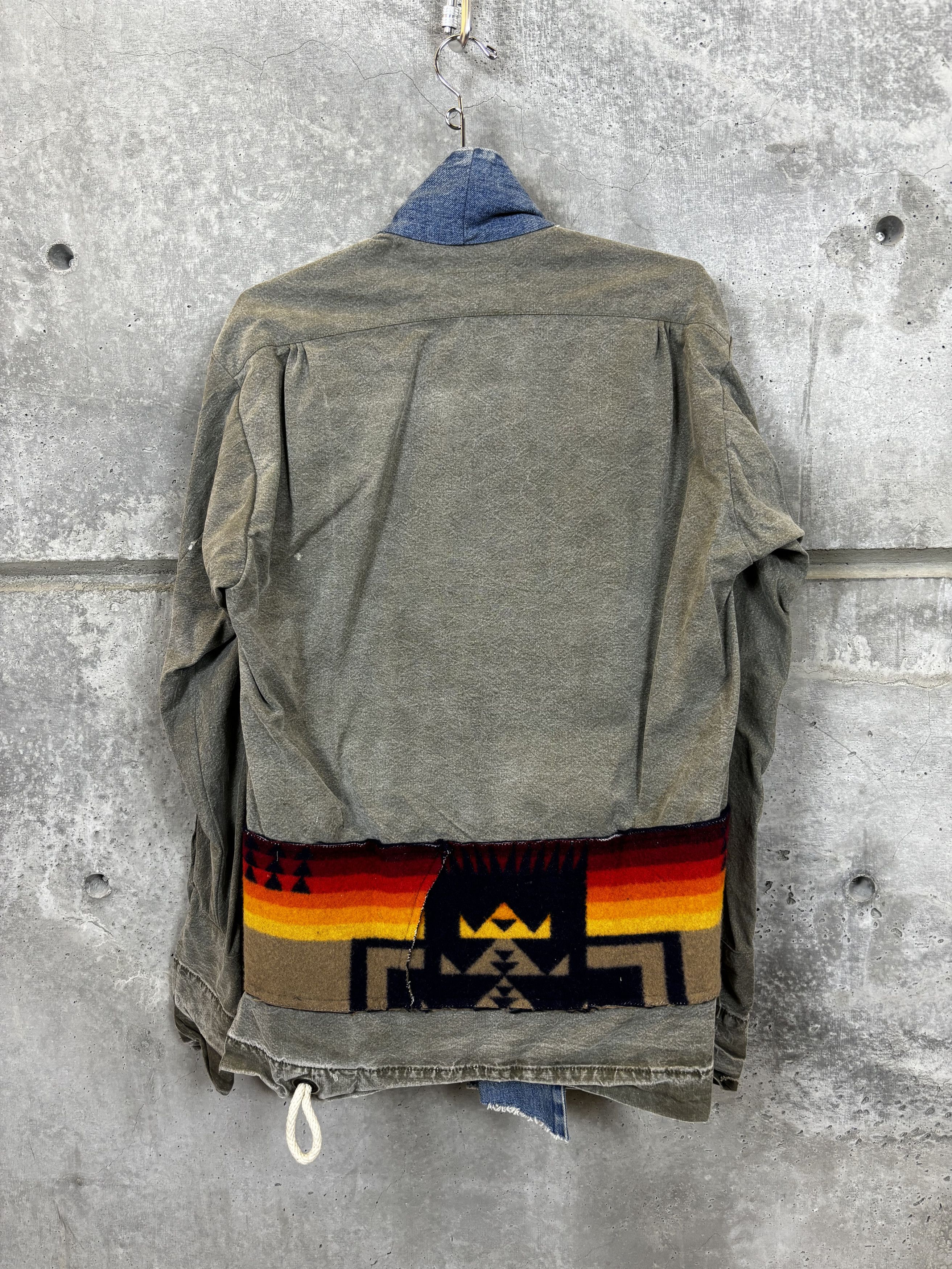 GREG LAUREN NAVAJO ARMY TENT PATCHWORK KIMONO 2 GREG LAUREN NAVAJO ARMY TENT PATCHWORK KIMONO 2