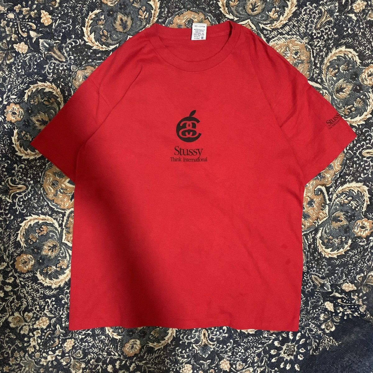 Vintage Rare Vintage 90s Stussy Apple Logo Parody Tee | Grailed