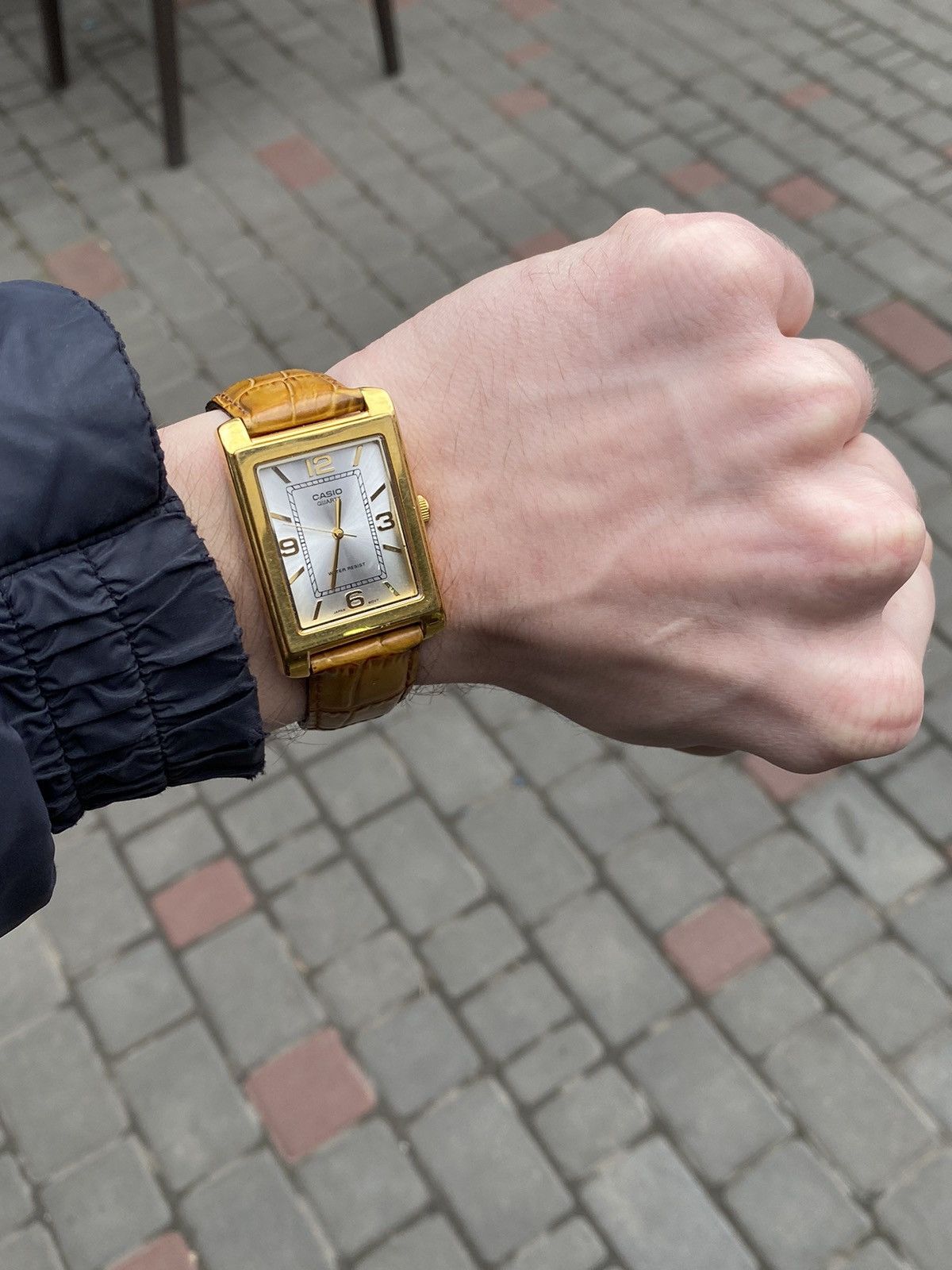 Casio × Vintage Casio Vintage Gold Rectangle Watch | Japanese Brand ...