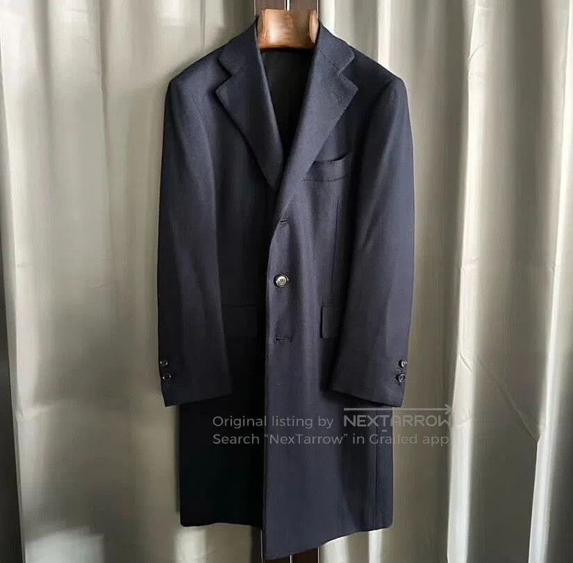 Cesare Attolini navy wool cashmere long coat by cesare attolini. | Grailed