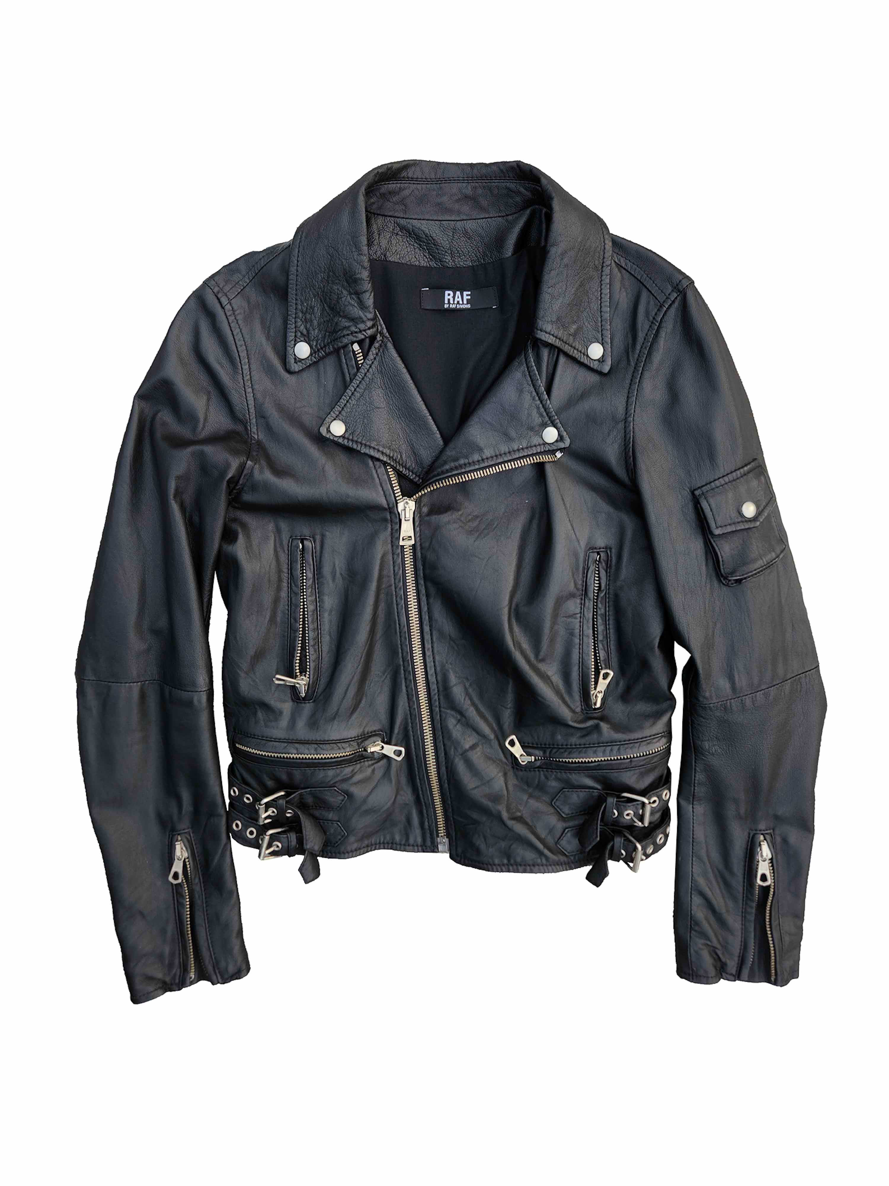 Raf Simons × Raf by Raf Simons RAF by RAF SIMONS Leather Biker Jacket ...