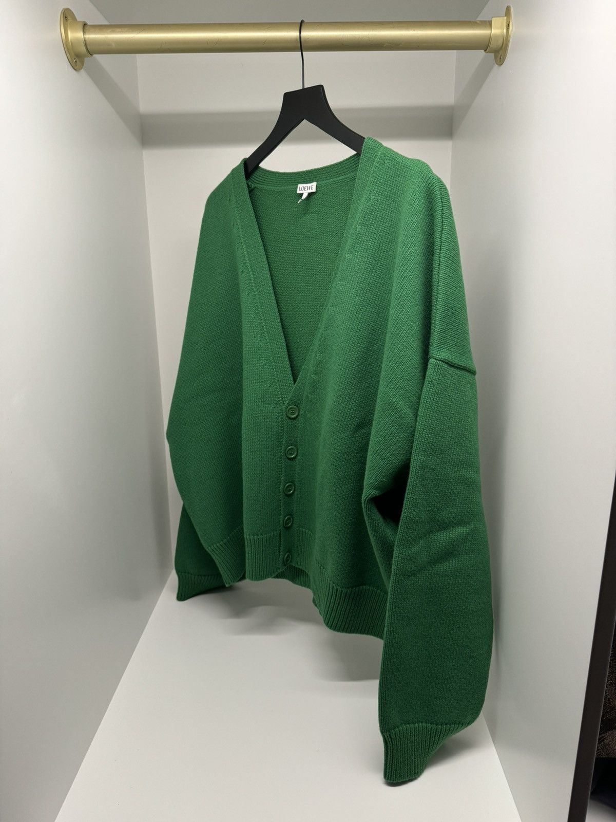 Designer × Loewe × Streetwear Oversized Loewe Ribbed Knit Cardigan ...