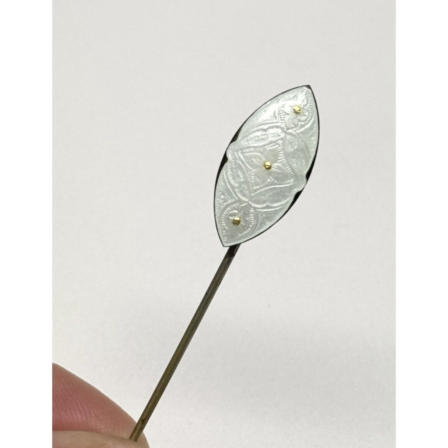 Vintage Antique Estate White Guilloche Enamel Stick Pin | Grailed