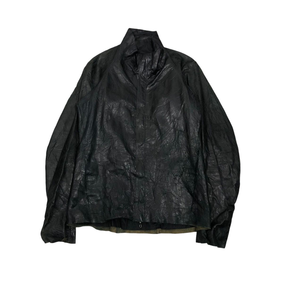 Japanese Brand × Leather Jacket × Vintage 🔥CROPPED BONDAGE LEATHER JACKET DEVOA ISSEY MIYAKE ...