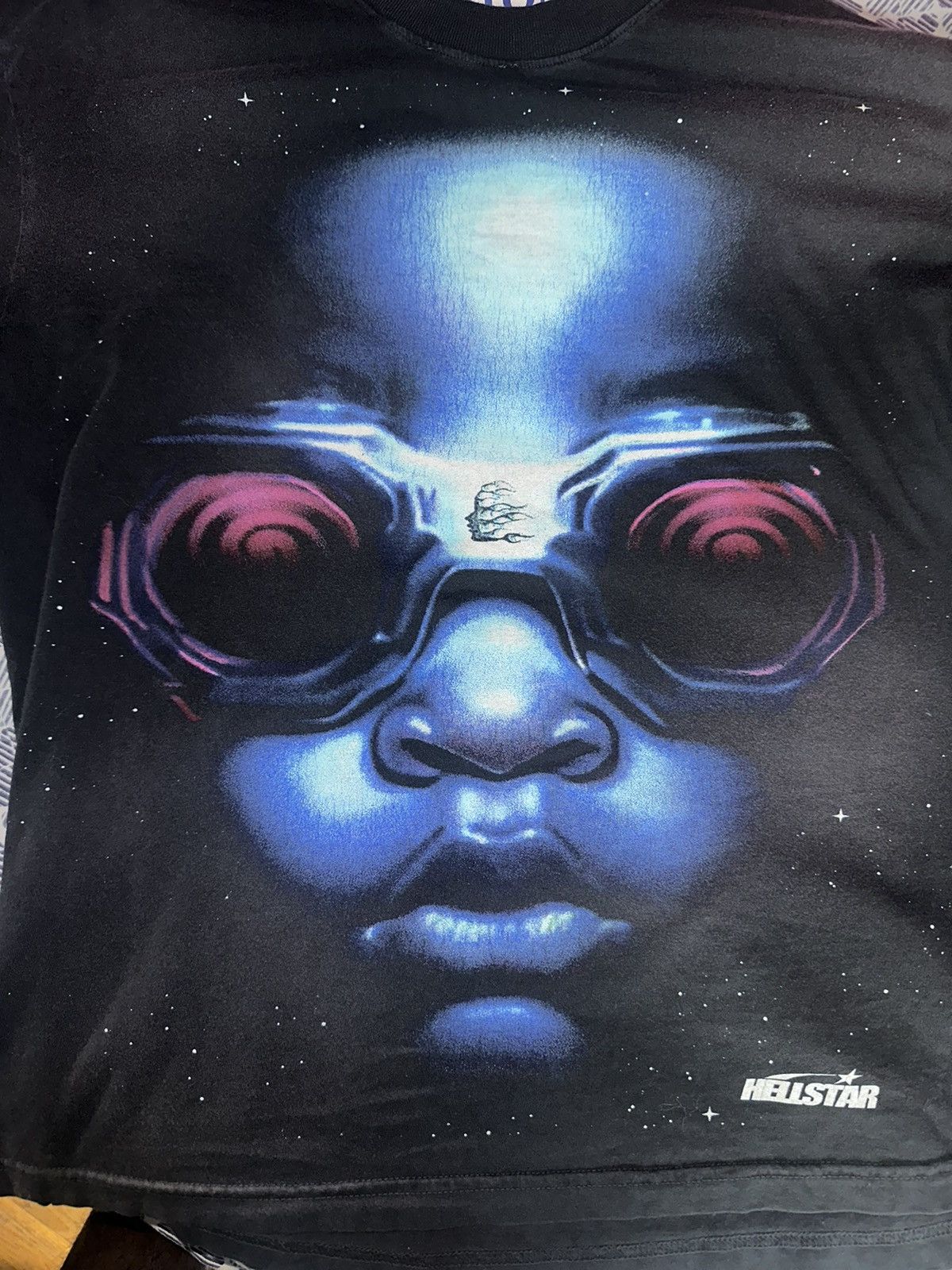 HELLSTAR Hellstar Goggle T-Shirt 'Black/Blue' | Grailed