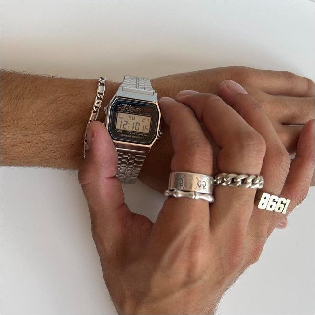 Casio × Streetwear × Vintage Casio wrist technology silver digital ...