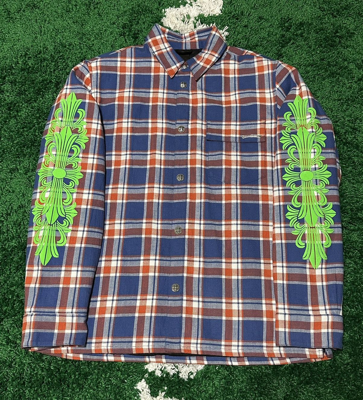 Chrome Hearts Chrome Hearts Flannel Jacket Sterling Silver Button Up ...