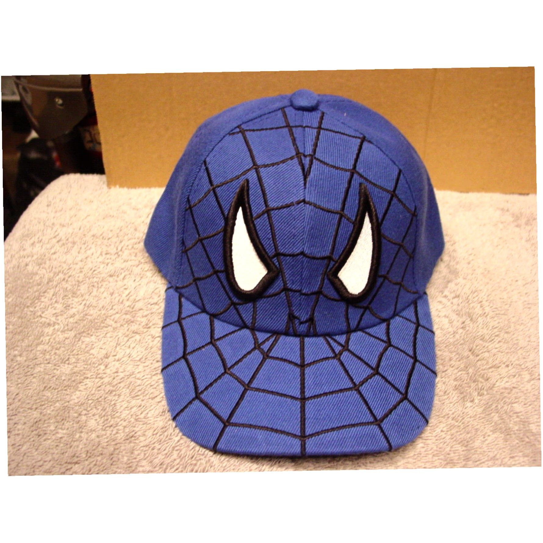 Vintage Intriguing Blue Baseball Cap Featuring a Spider Web Design with ...