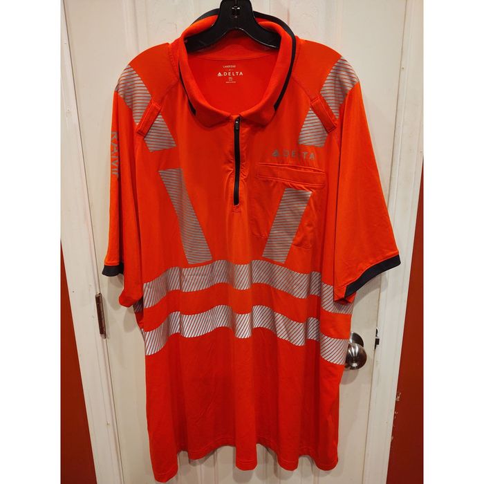 Lands End Lands End 3XL Delta Airlines Mens Ramp Uniform Shirt Orange ...
