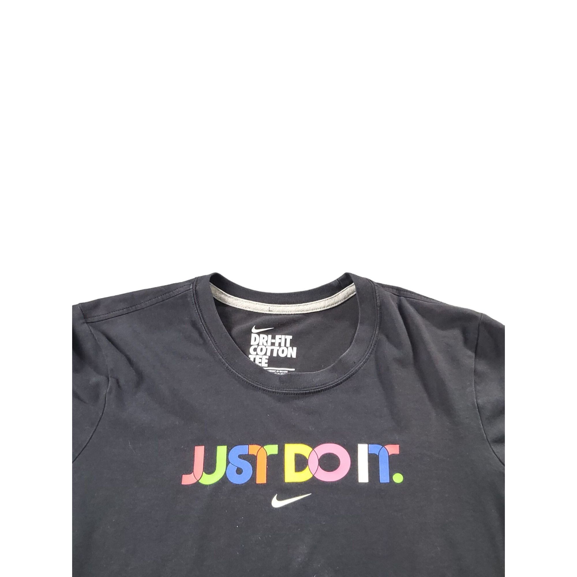 Nike Nike Dri-Fit Cotton Tshirt Women Sz L Just Do It Graphic Pri | Grailed