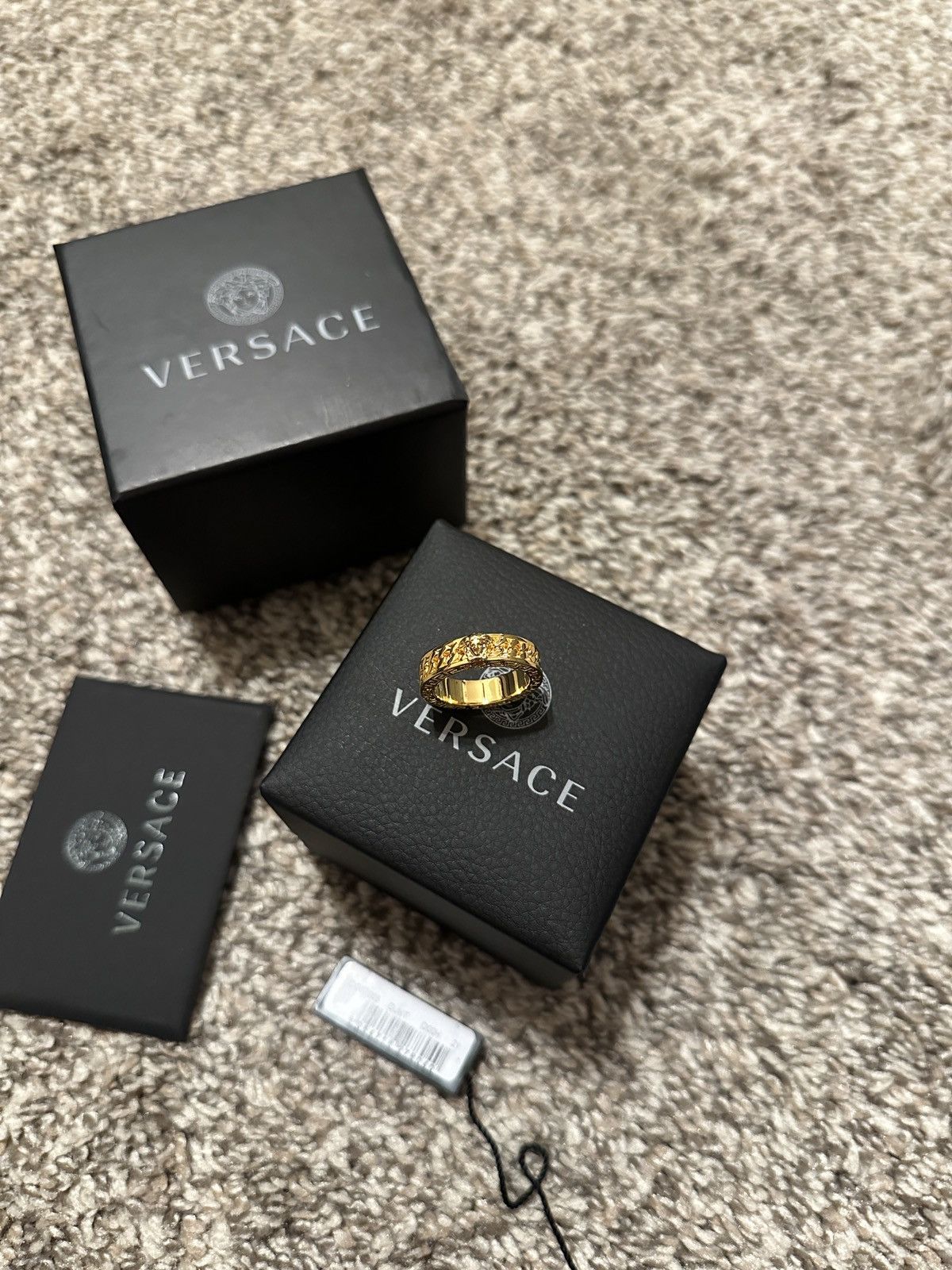 Versace Versace Gold Medusa Head Chained Band Ring Metal | Grailed