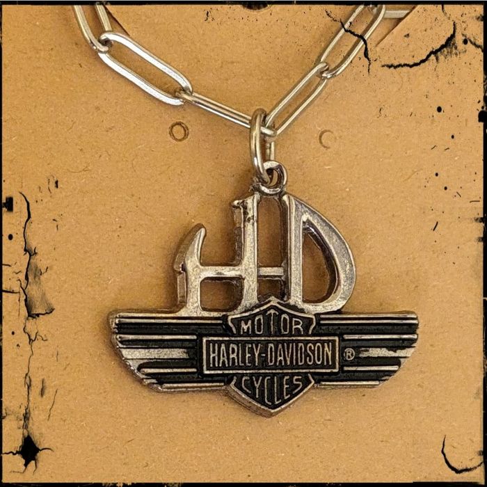 Vintage Harley Davidson Wings Bar & Shield Pendant Necklace 20" | Grailed