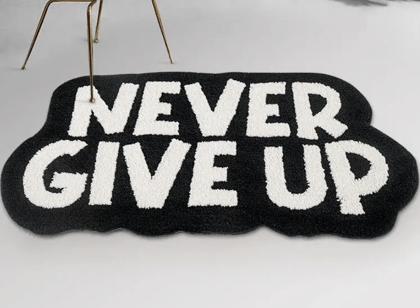 Carpet × Custom × Vintage Never give up Y2K Carpet Rug | Grailed