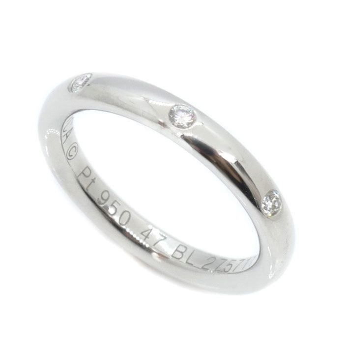 Van Cleef & Arpels Van Cleef & Arpels Pt950 Platinum Infini Etoile 3P Diamond Ring 47 4.6g Women ...