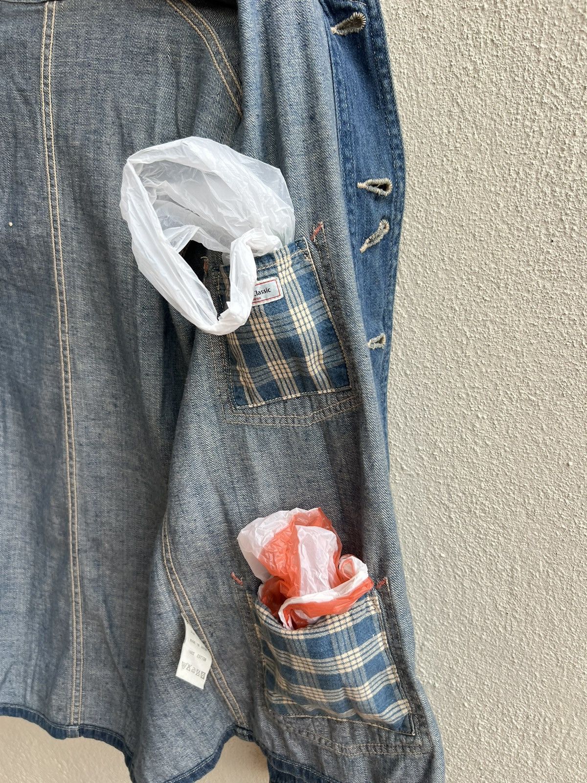 Porter Classic Porter Classic Light Denim Multiple Pocket Chore Jacket ...