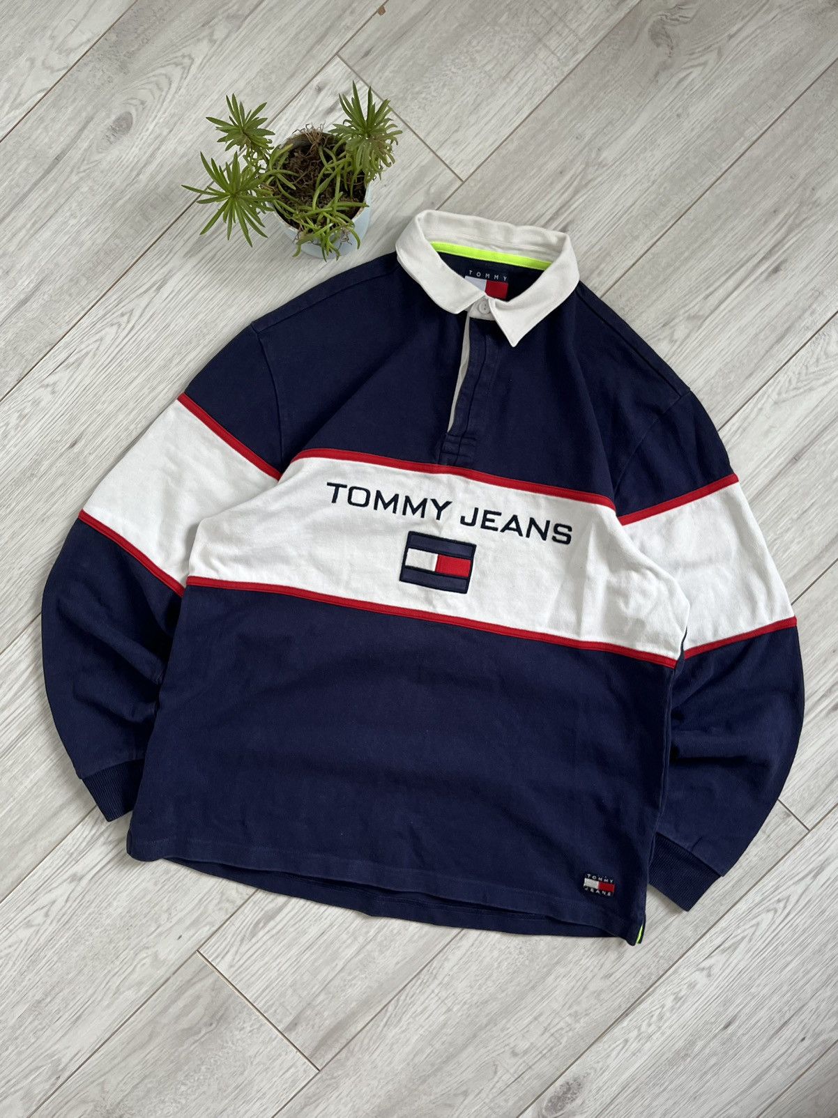 Streetwear × Tommy Hilfiger × Vintage Rugby Shirt Vintage Big Central ...