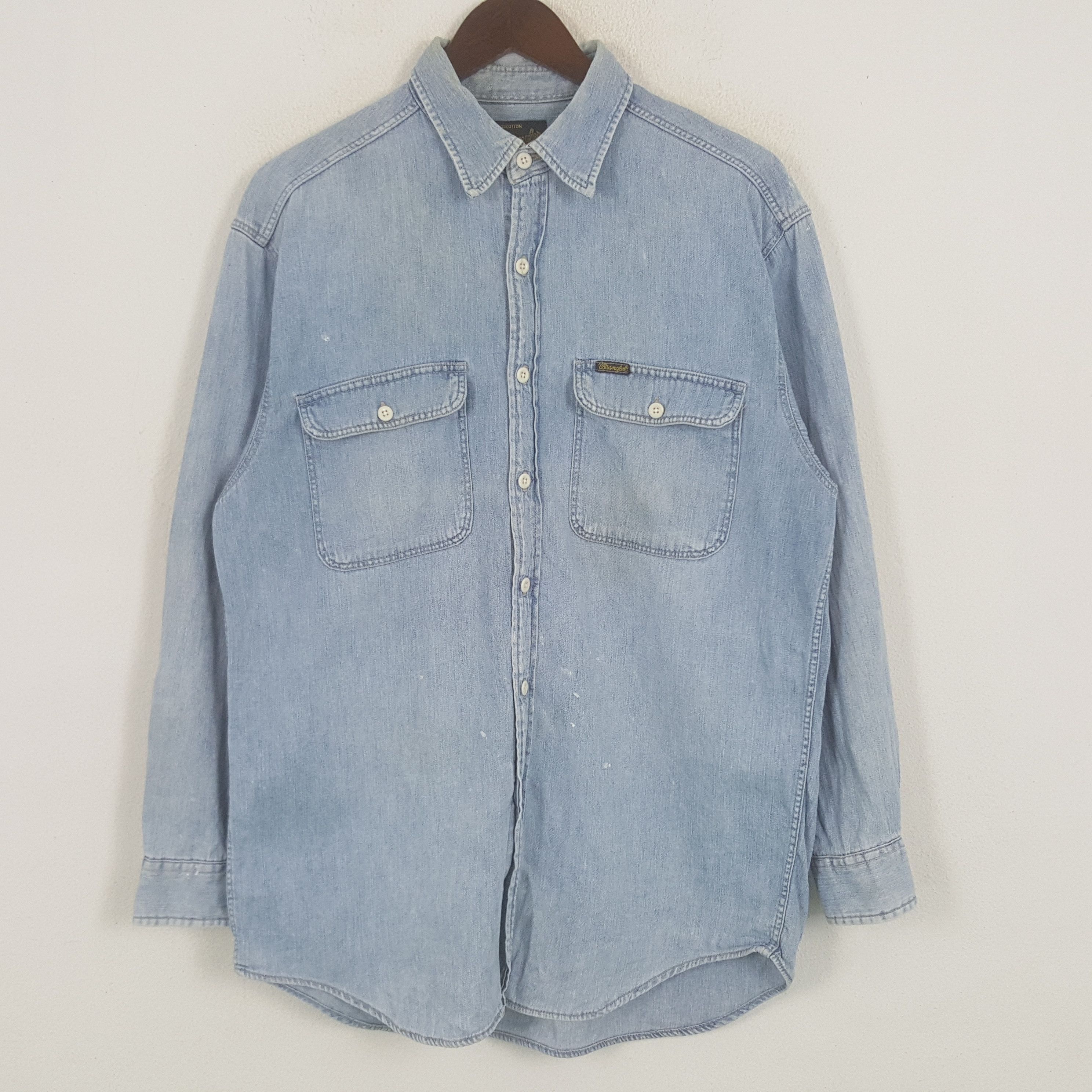 Flannel × Vintage × Wrangler Vintage Wrangler Button Up Denim Style ...