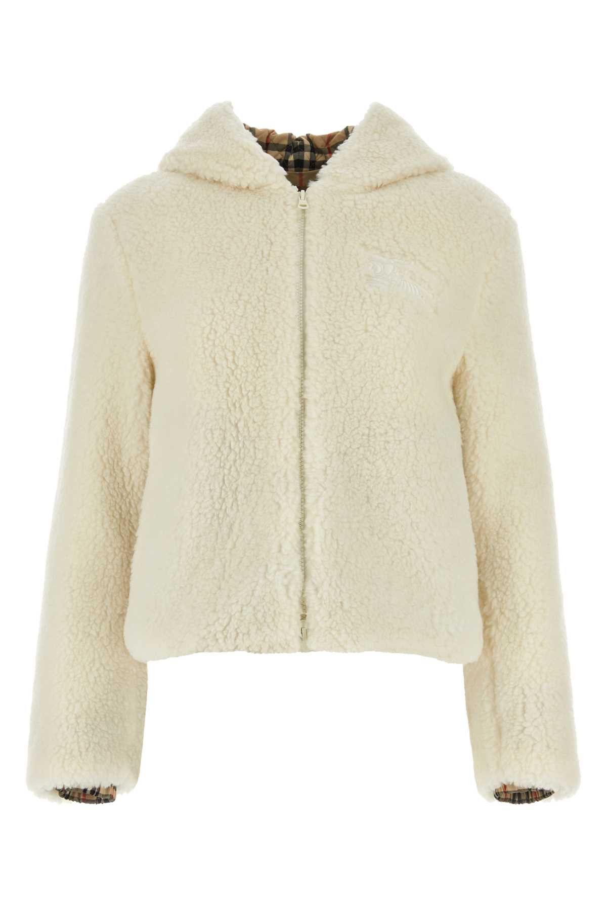 Burberry Ivory Teddy Fabric Jacket | Grailed