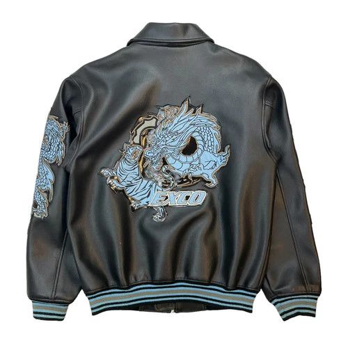 Vintage Y2K EXCO JEANS LEATHER JACKET BLACK | Grailed