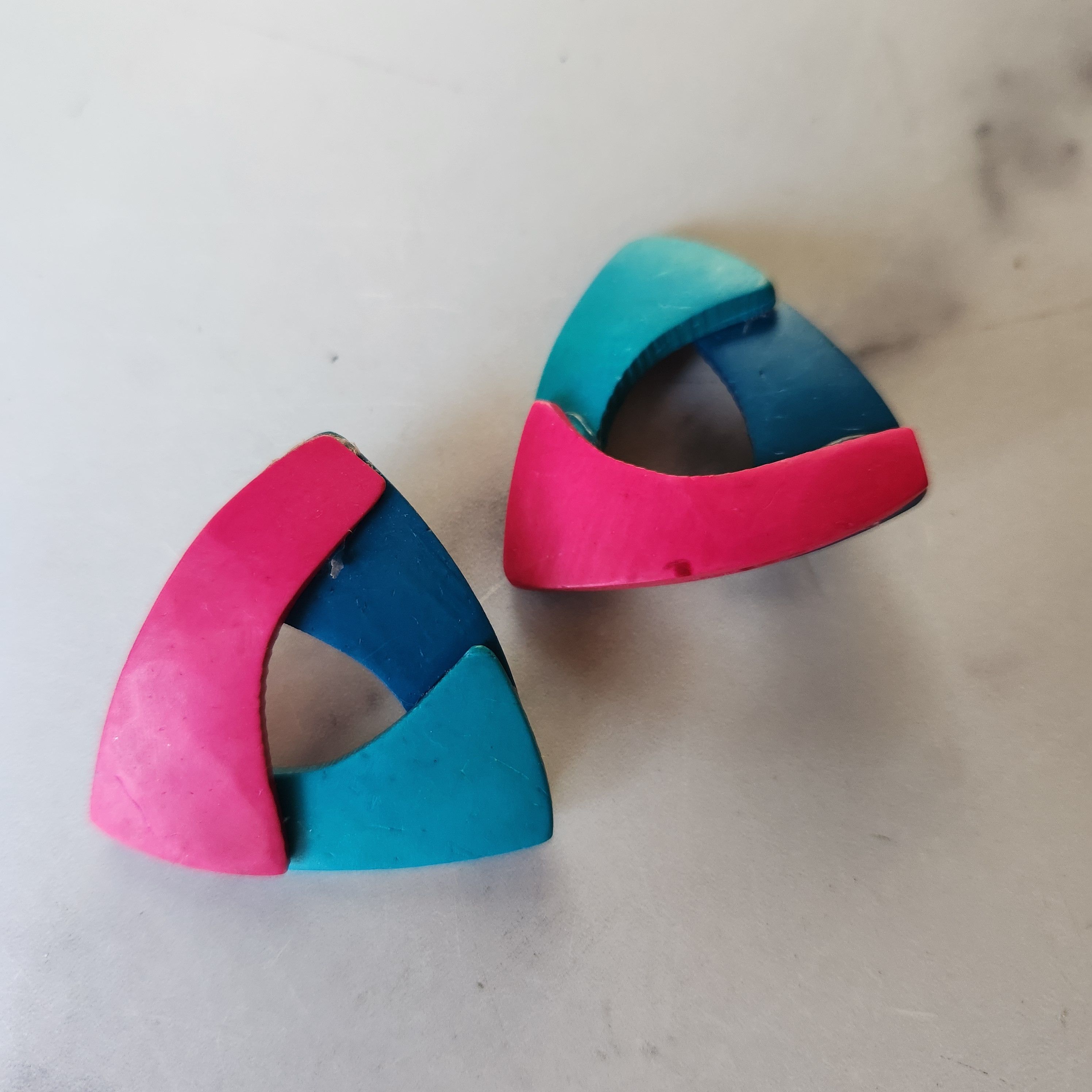 Vintage Geometric vintage '90s hot blue triangle costume jewelry | Grailed