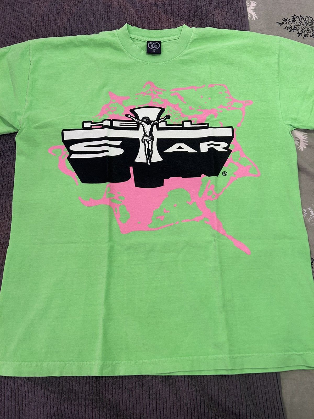 HELLSTAR Hellstar Studios Jesus Emblem Green Tee Shirt XL | Grailed