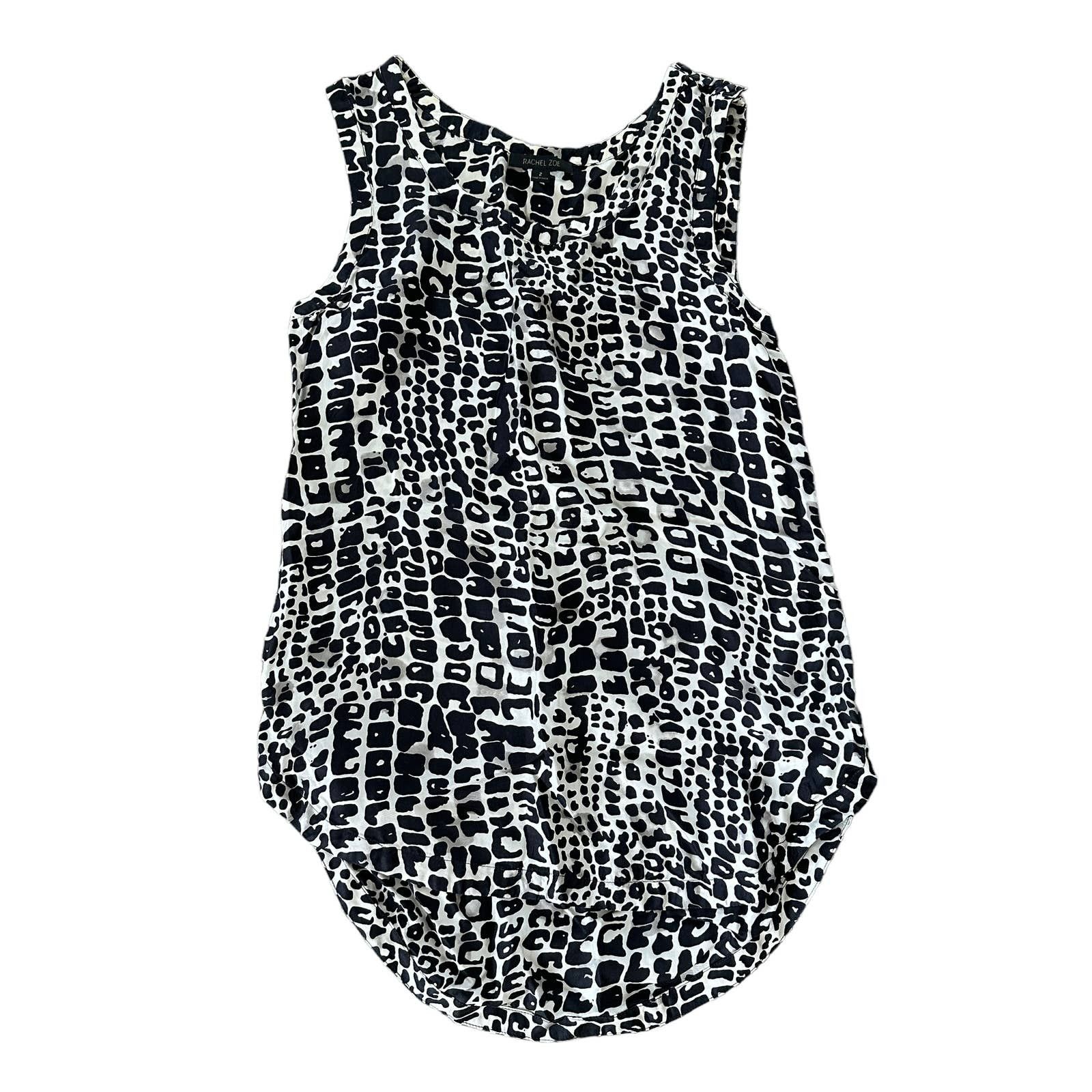 Rachel Zoe Rachel Zoe Black & White Lizard Scale Tank | Grailed