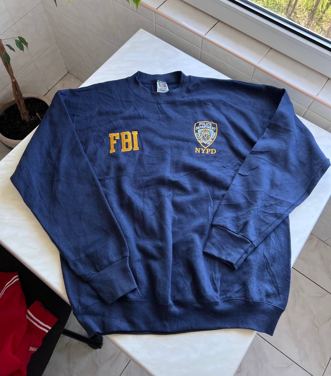 Vintage Vintage NYPD FBI Department Oversized Police Sweatshirt USA ...