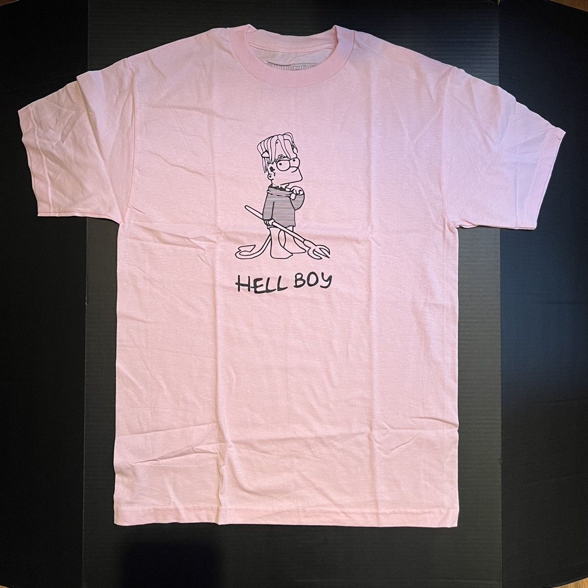 GOTHBOICLIQUE × LIL PEEP × Superrradical Superrradical x Lil Peep Bart Simpson Hellboy T-Shirt ...