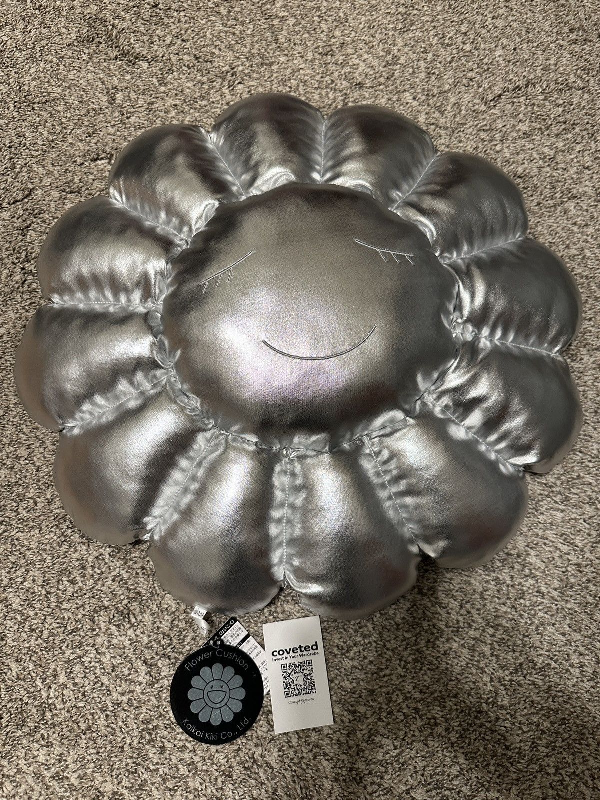 Takashi Murakami Murakami 60 cm Sleepy Flower Pillow Plush Silver | Grailed