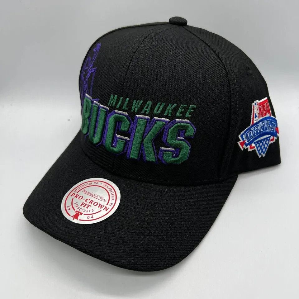 Mitchell & Ness Milwaukee Bucks NBA Draft 1996 Shadow Hat Snapback Cap ...