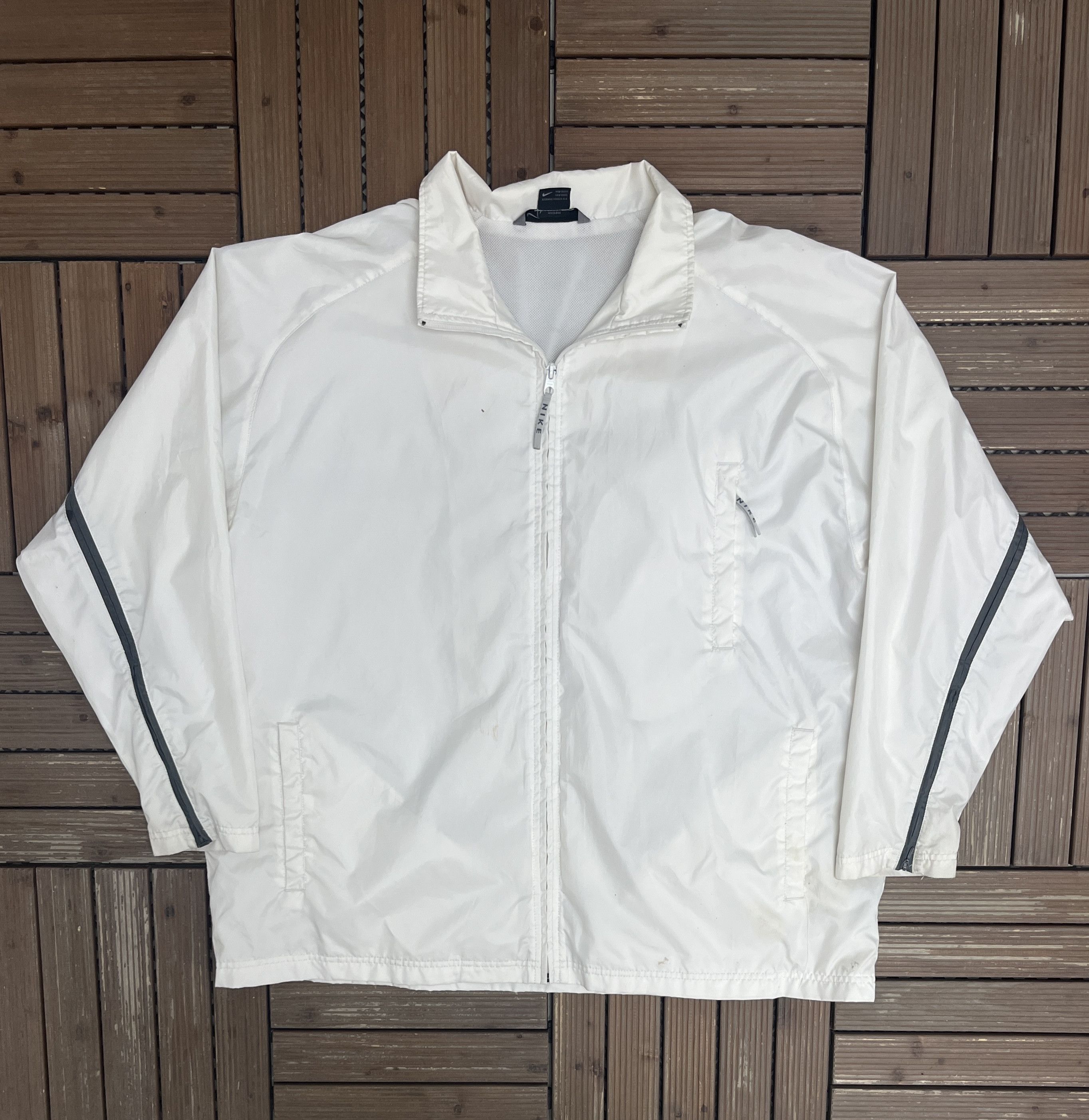 Nike × Vintage Nike Branded White Vintage Windbreaker Jacket | Grailed