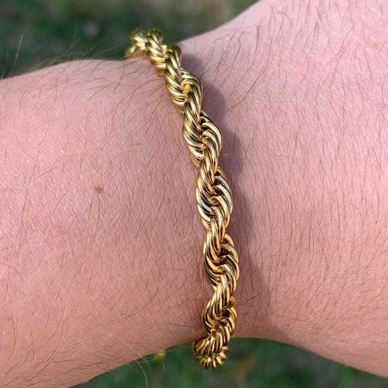 Cuban Link Chain Gold Rope Bracelet | Thick Rope Chain 6mm | Grailed