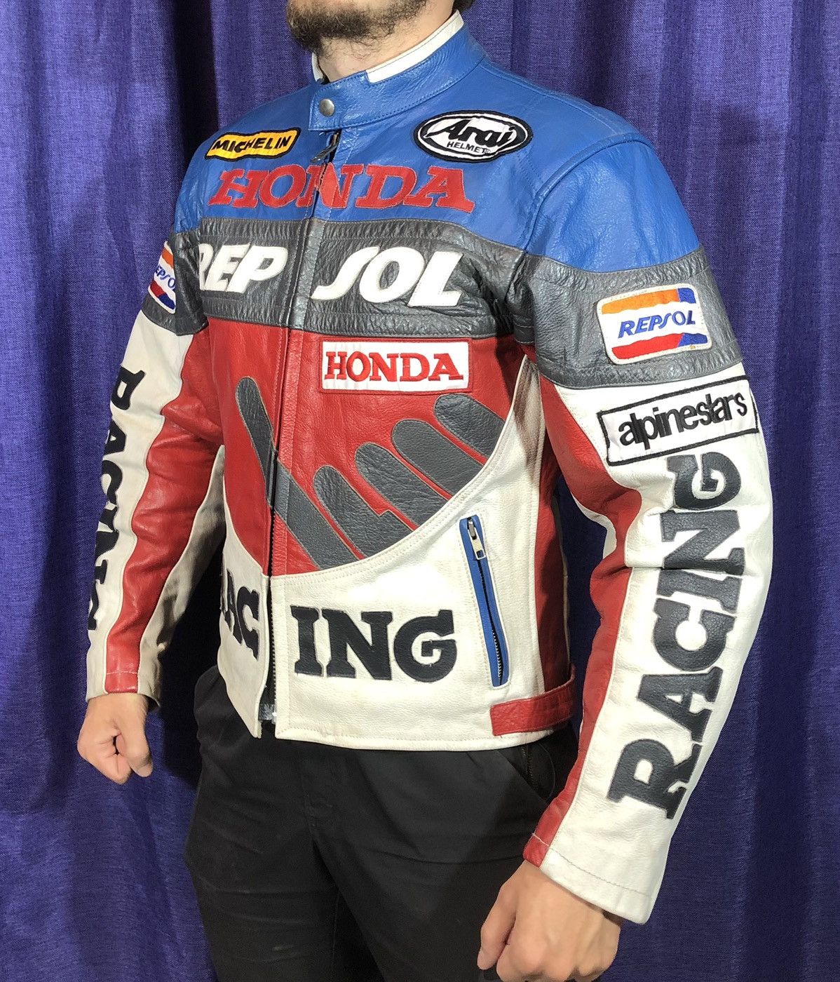 Dainese × Ferrari × Honda Honda Motorcycle leather jacket Racing Vintage | Grailed