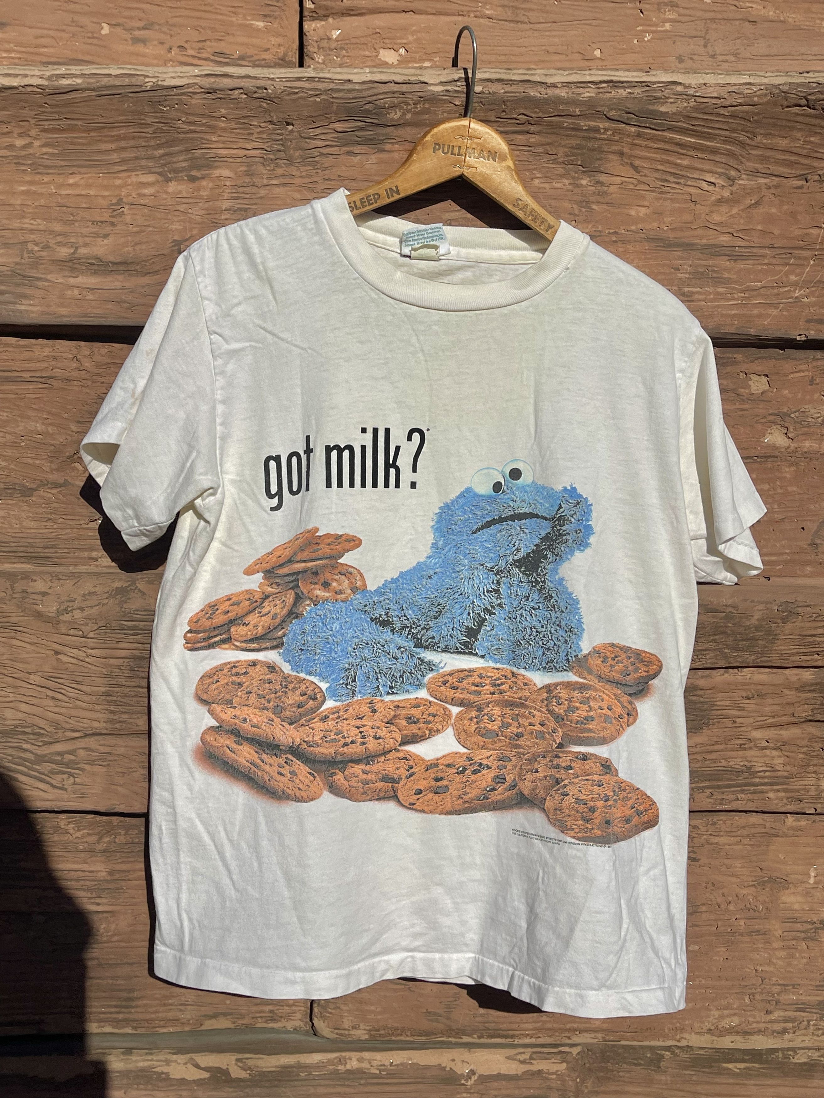 Vintage 1997 Sesame Street Got Milk? Cookie Monster Vintage T-Shirt ...