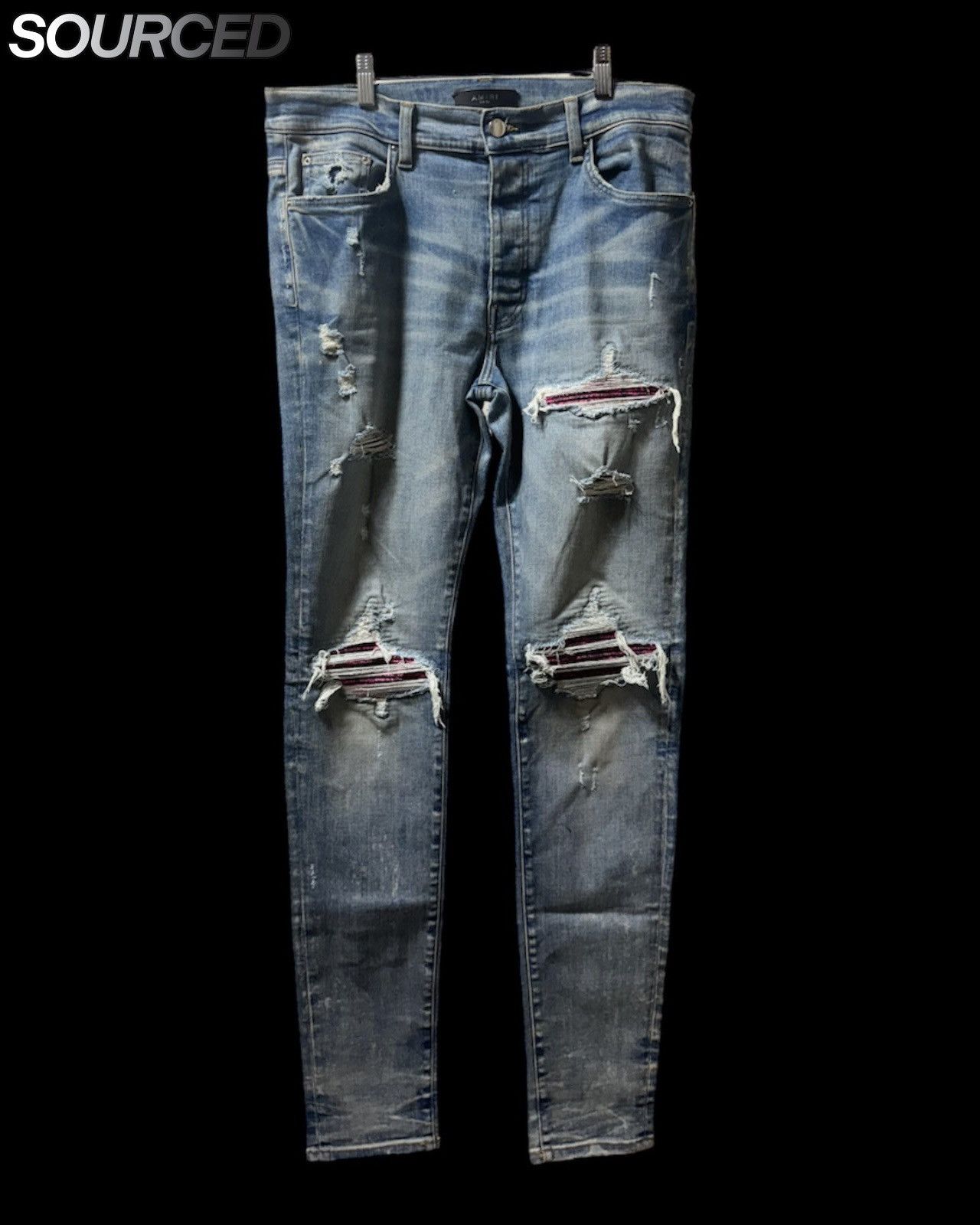 Amiri AMIRI Mx1 Pink Patch Jeans | Grailed
