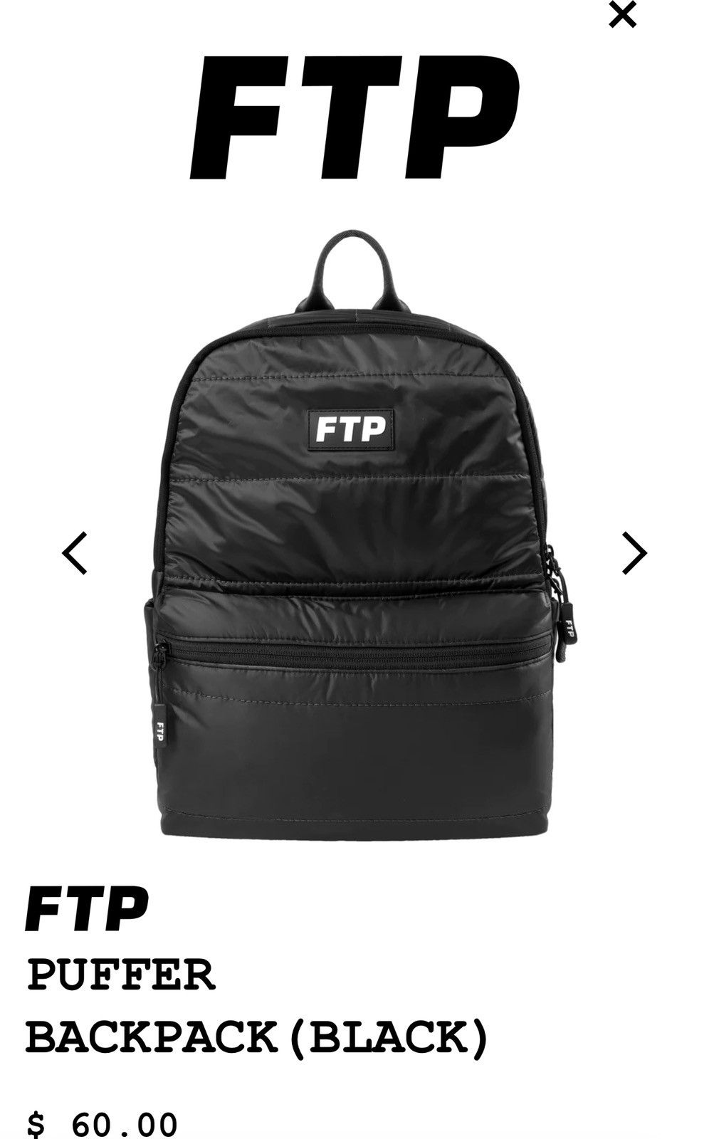 Fuck The Population In Hand Ftp Puffer Backpack Grailed