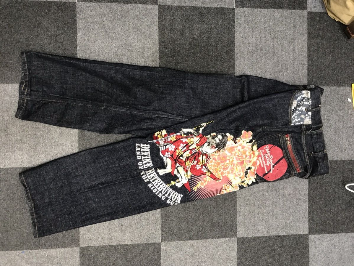 Japanese Brand KARAKURI X DIVINE RETRIBUTION Samurai Girl Embroidery ...