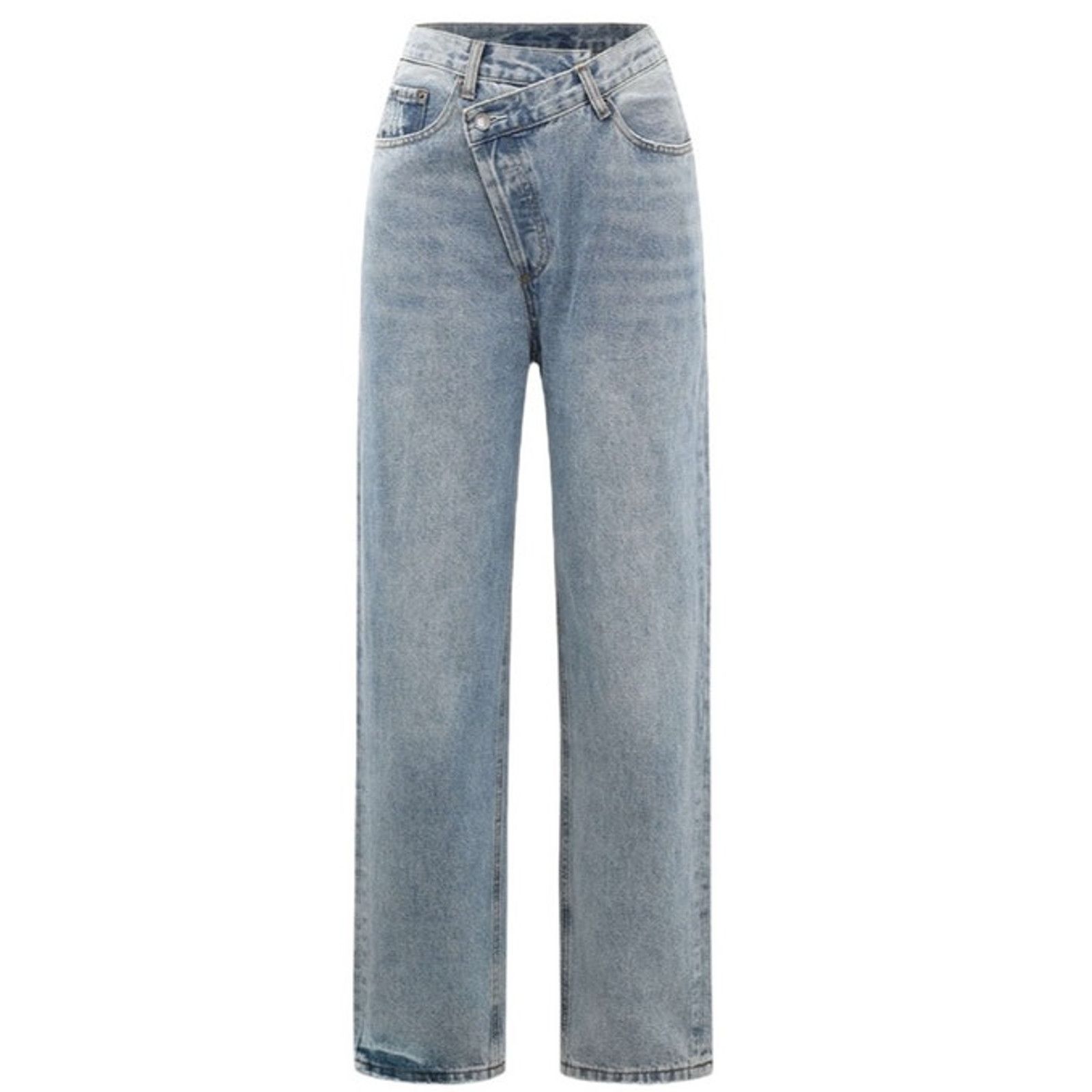 Other Micas Light Blue Asymmetric Waist Straight Leg Denim Jeans | Grailed