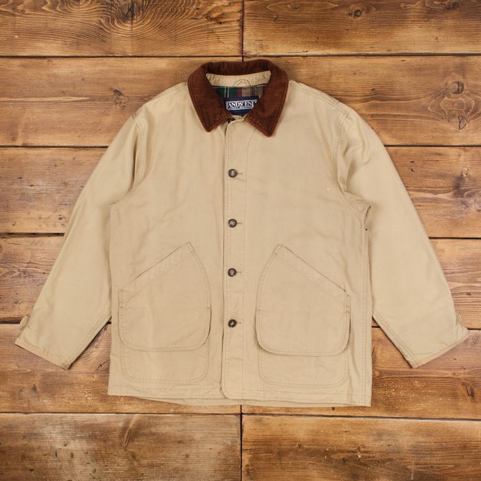 Vintage Vintage Lands End Workwear Coat L 90s Barn coat Beige Button ...