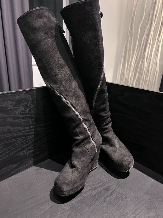 Rick Owens Rick Owens LIMO Knee High Wedge Boots | Grailed